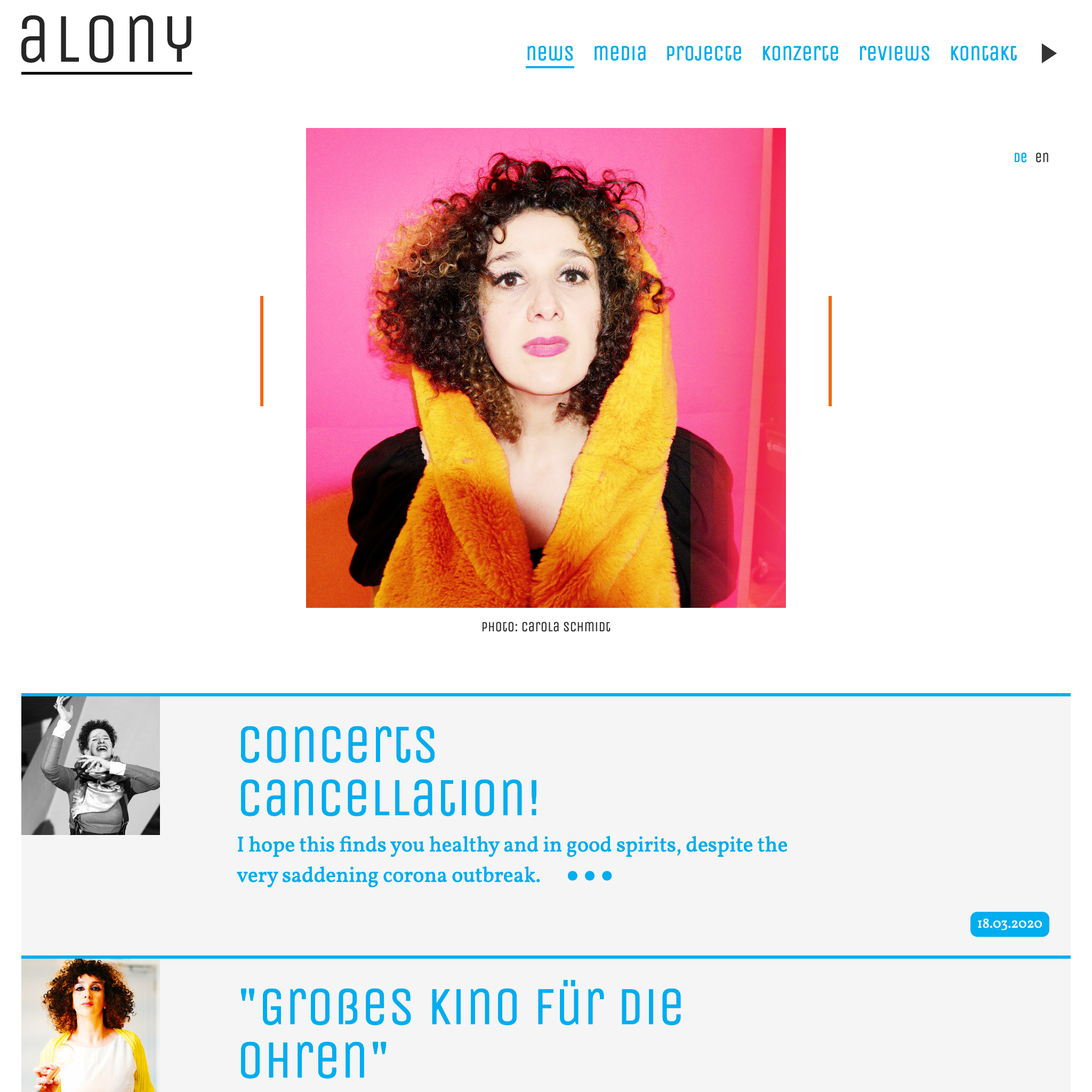 Alony Relaunch . interface design / depage.net