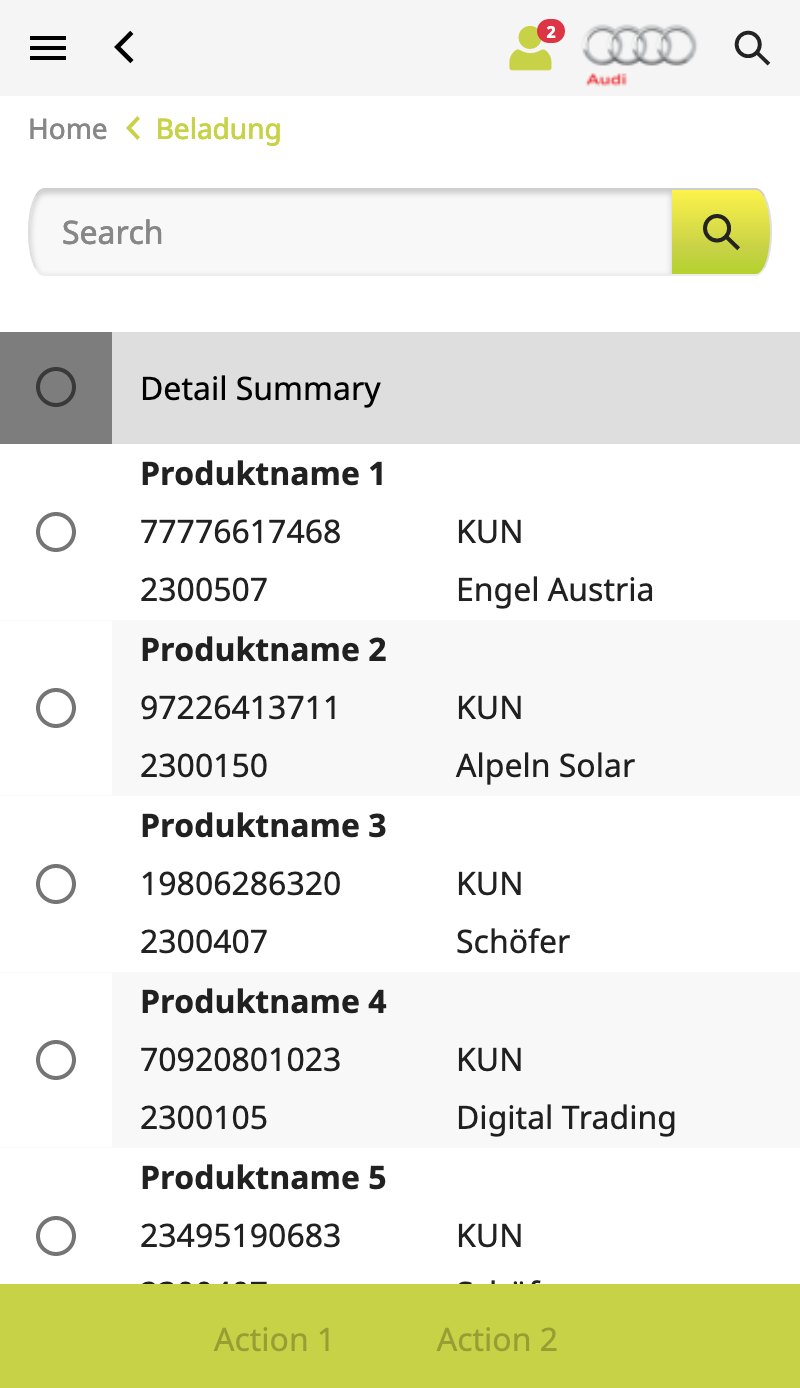 PSI Mobile Prototype and Styleguide . interface design / depage.net